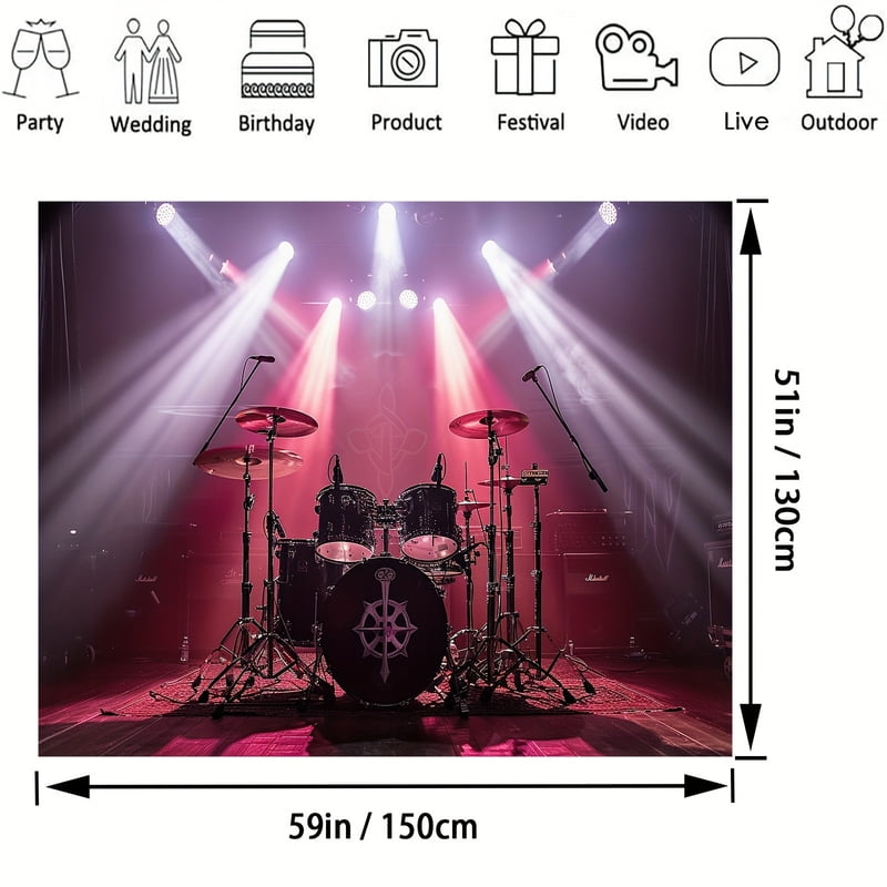 Custom Rock Music Concert Backdrop - Versatile Polyester Photography ...