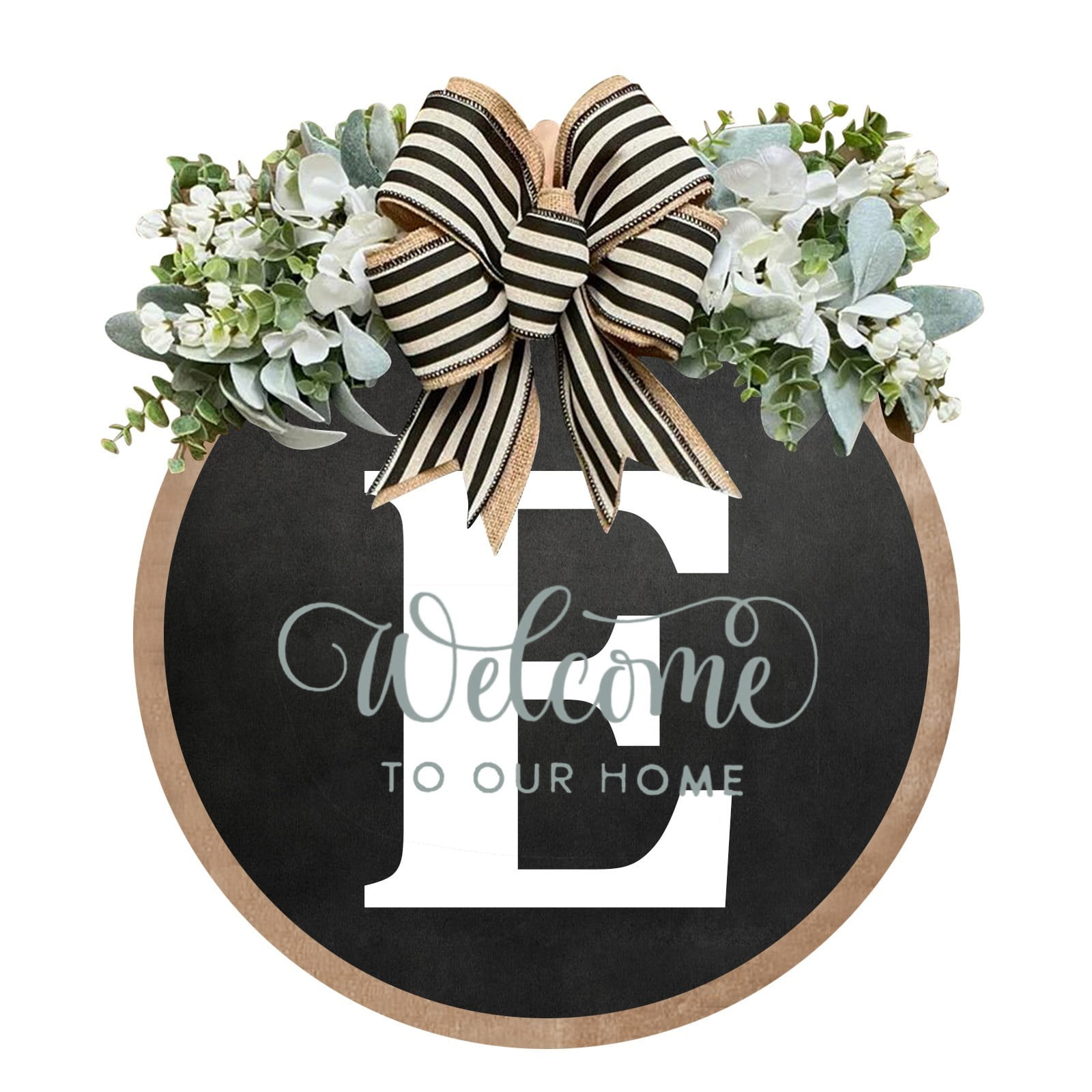Custom Round Monogram Letter Door Sign A-Z for Home & Porch ...
