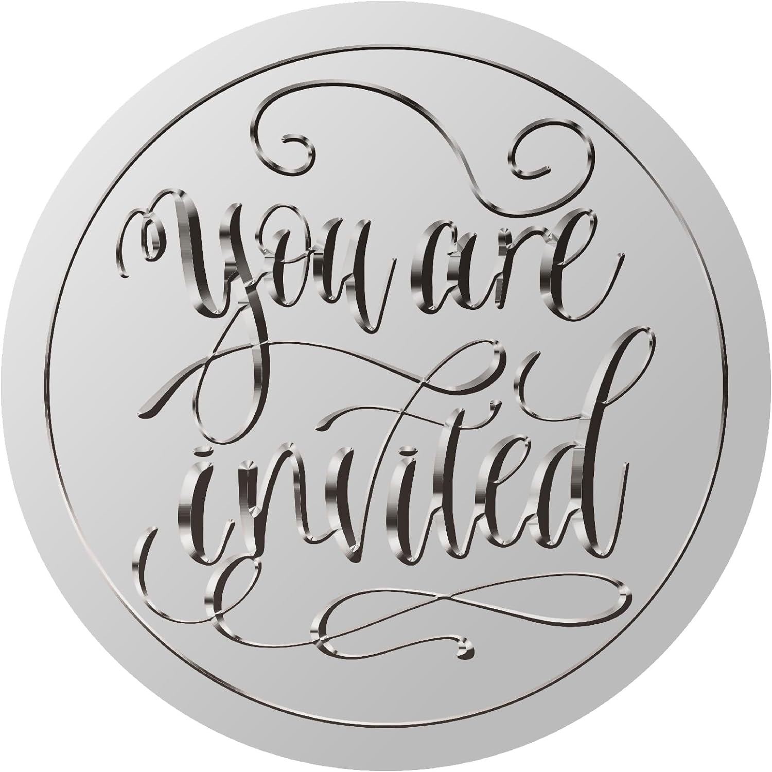 Custom Round Silver Foil Embossed Picture Stickers Self Adhesive Award ...