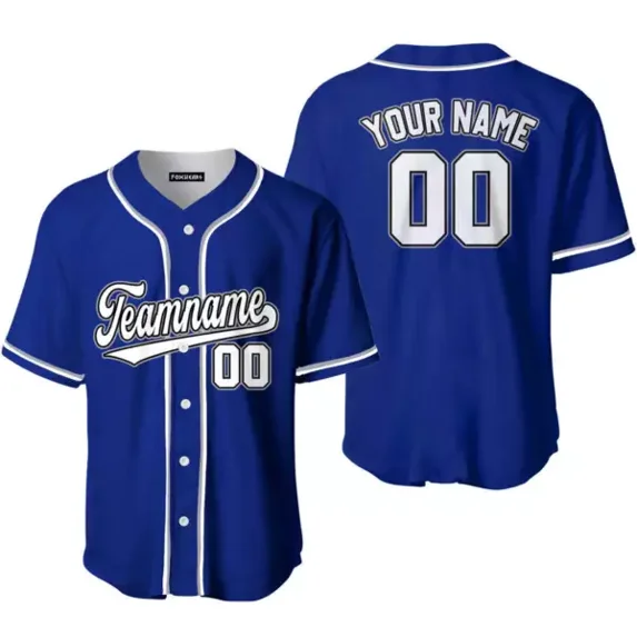 Custom Royal Blue White Gray Custom Baseball Jerseys For Men & Women ...