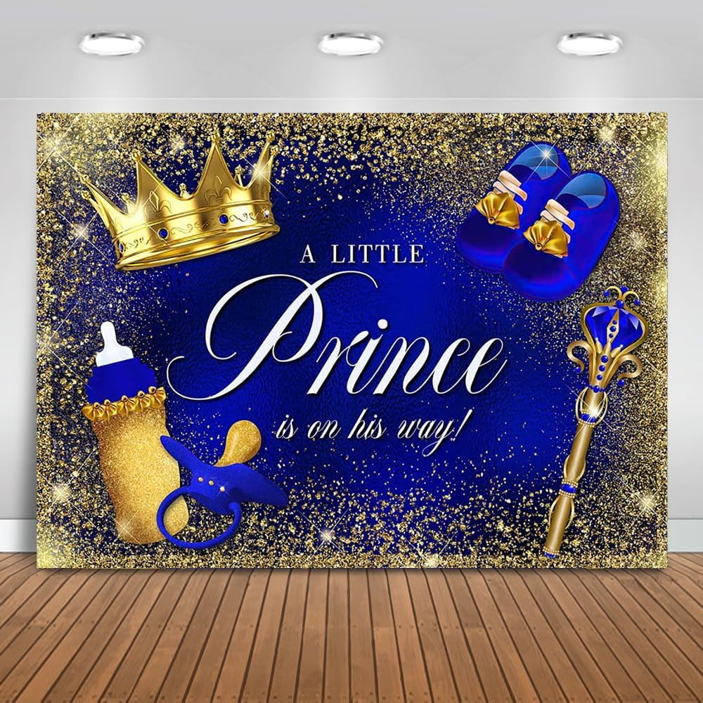 Custom Royal Prince Baby Shower Backdrop A Little Prince is On His Way ...