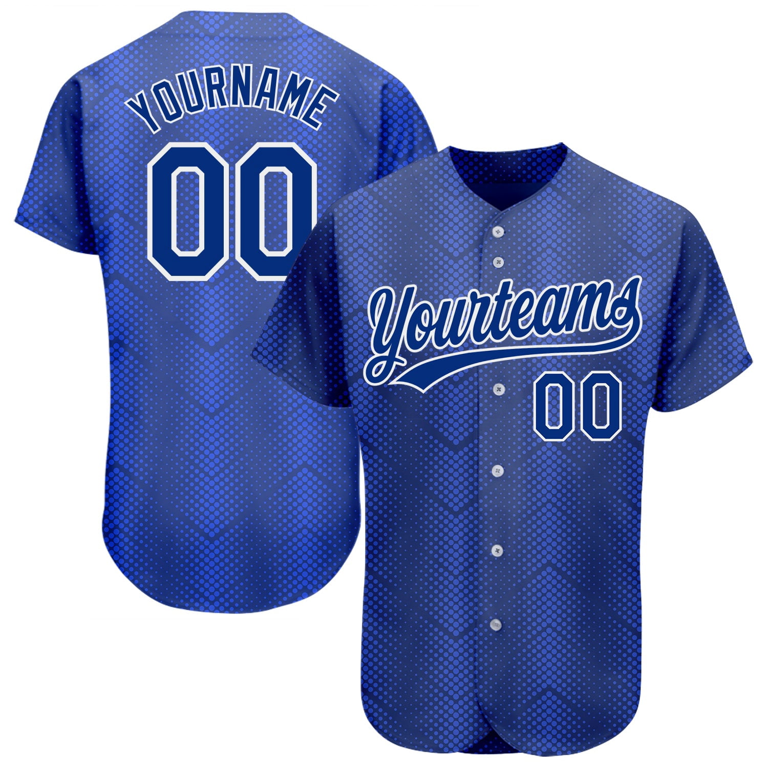 Custom Royal Royal-Navy 3D Pattern Design Authentic Baseball Jersey ...