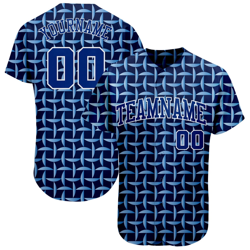 Custom Royal Royal-White 3D Pattern Design Authentic Baseball Jersey ...