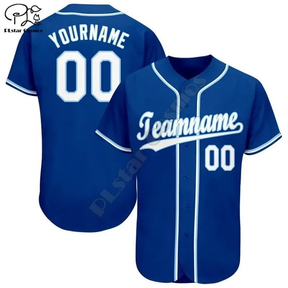 Custom Royal White-Light Blue Baseball Jersey Shirt for team 3D All ...