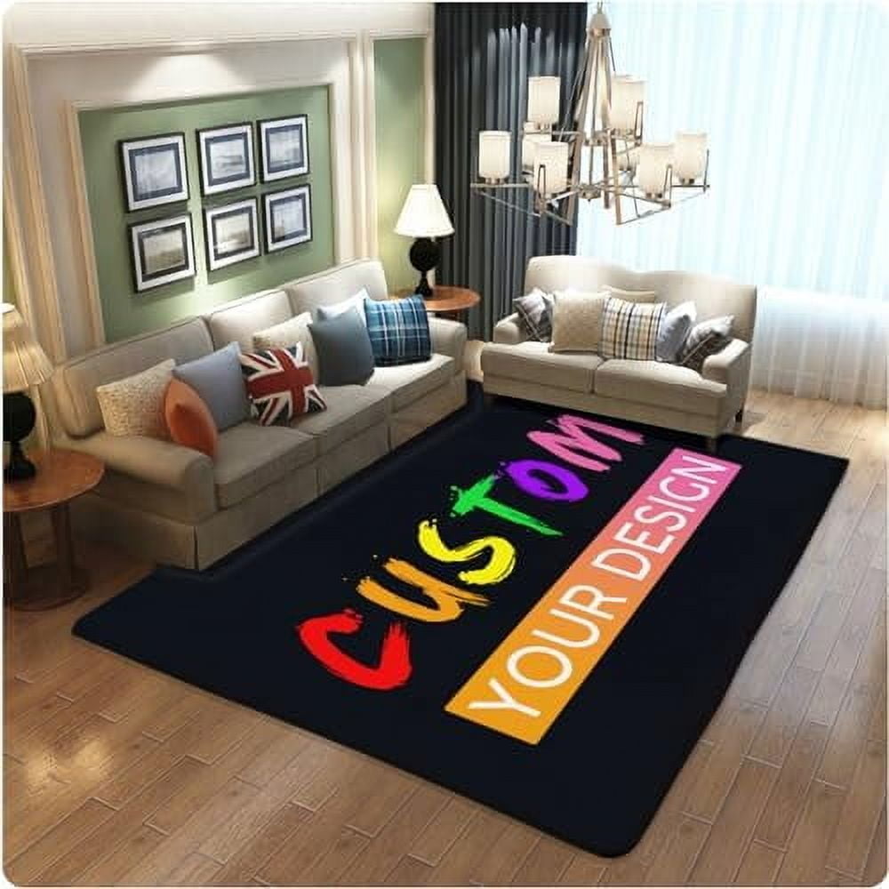 Custom Rug with Logo for Bedroom, Personalized Rugs Add Your Own Photo ...