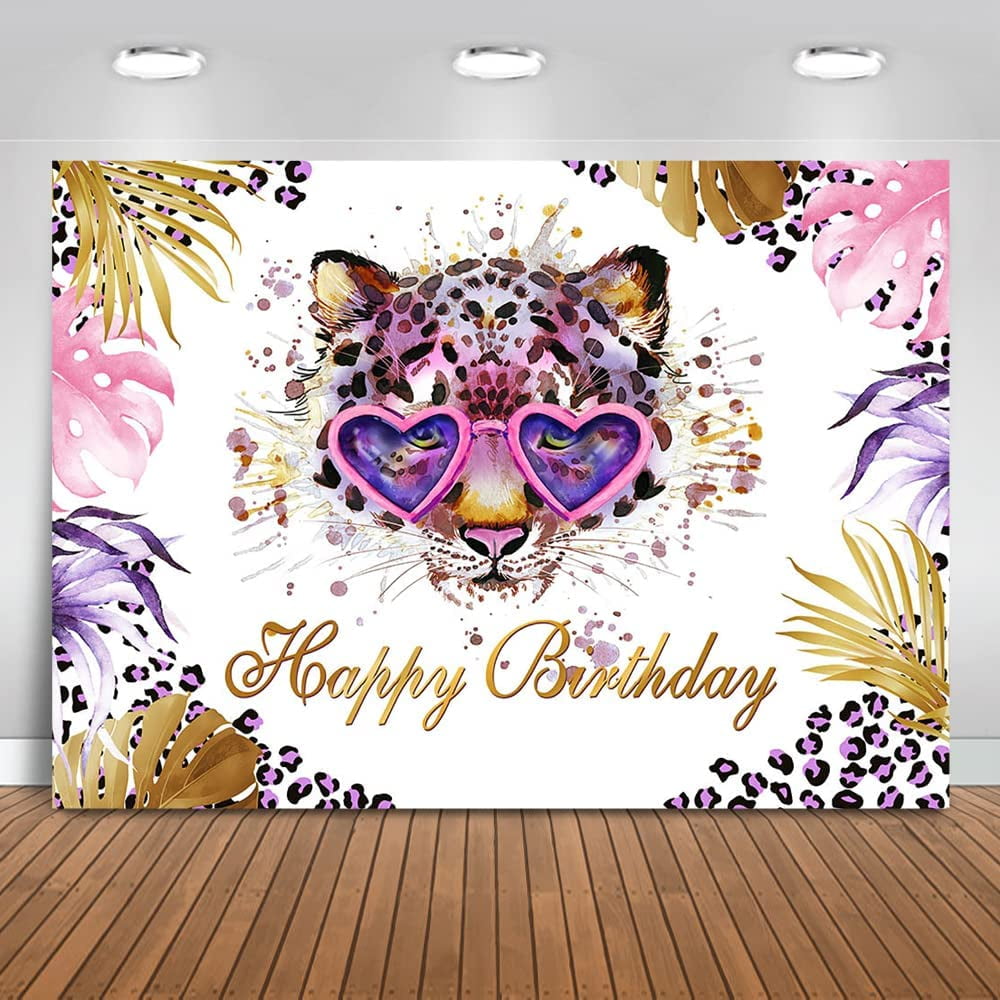 Custom Safari Leopard Print Birthday Backdrop Calling All Party Animals ...