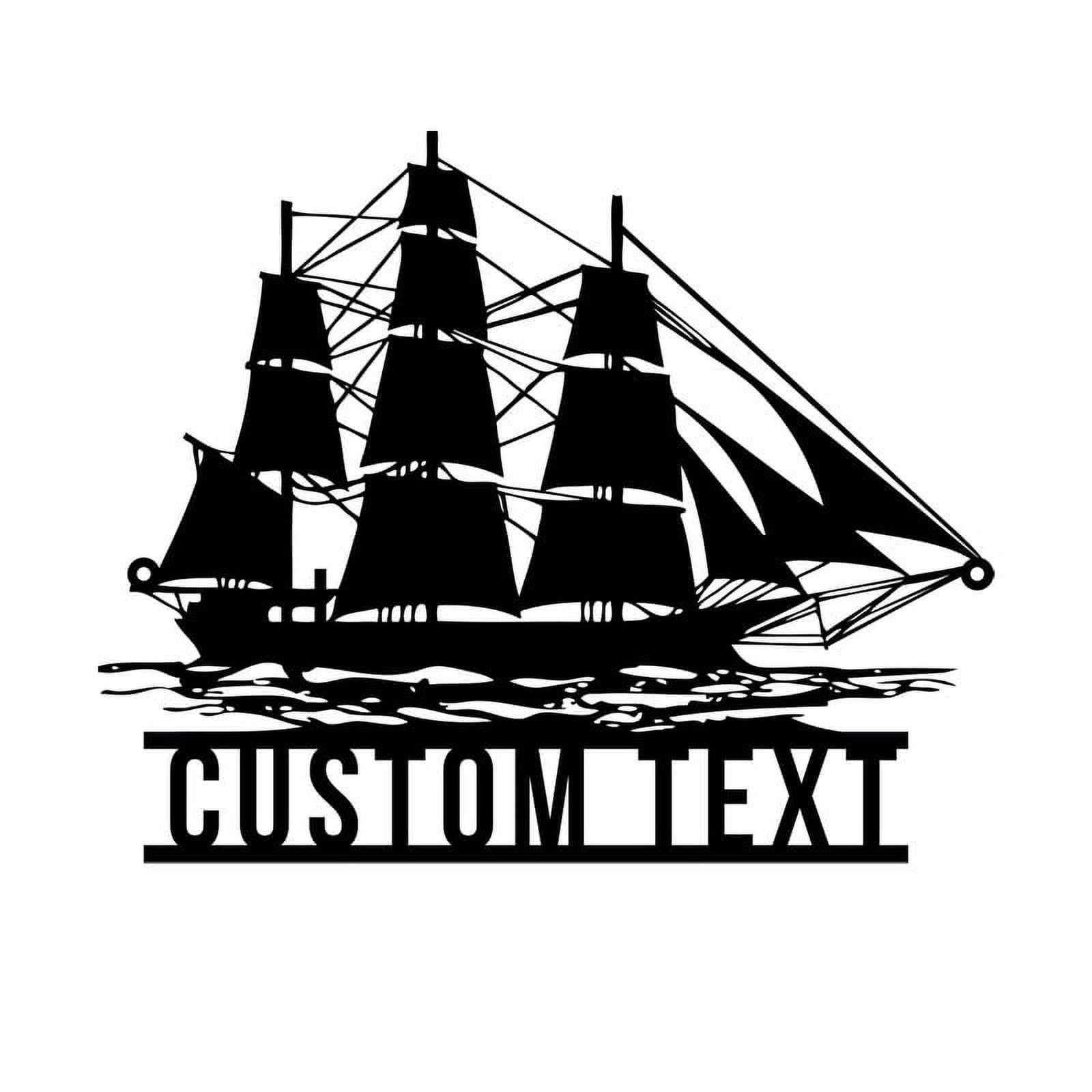 Custom Sailing Ship Metal Wall Art Personalized Sailboat Name Sign Home ...