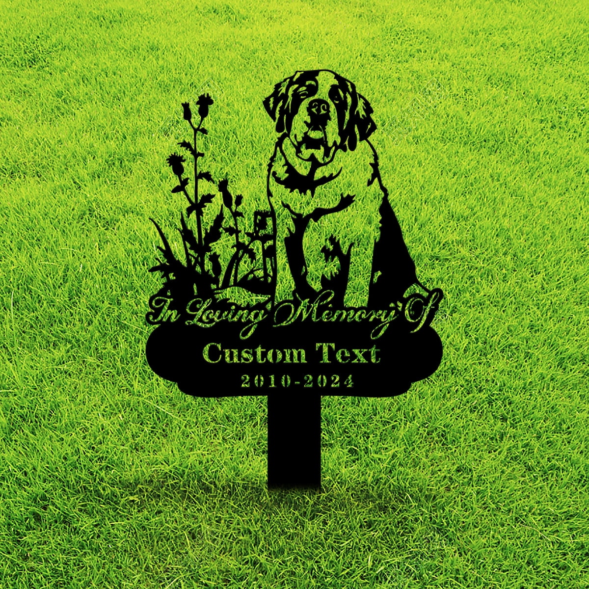 Custom Saint Bernard Memorial Stake Metal Sign - Personalized Saint ...