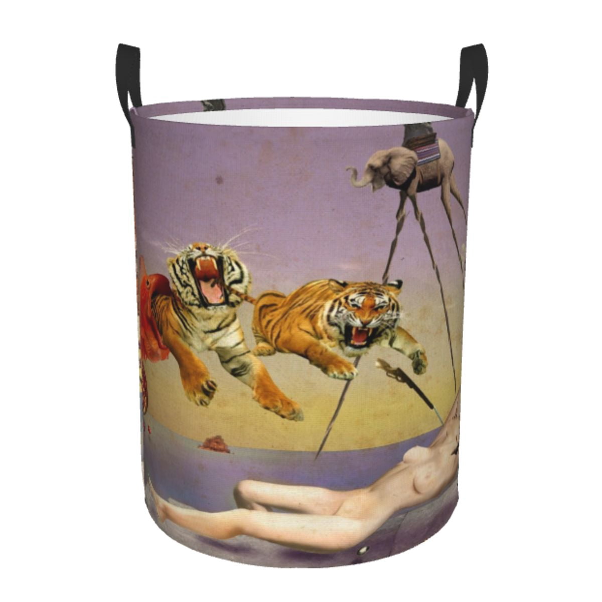 Custom Salvador Dali Art Print Laundry Basket Collapsible Clothing ...