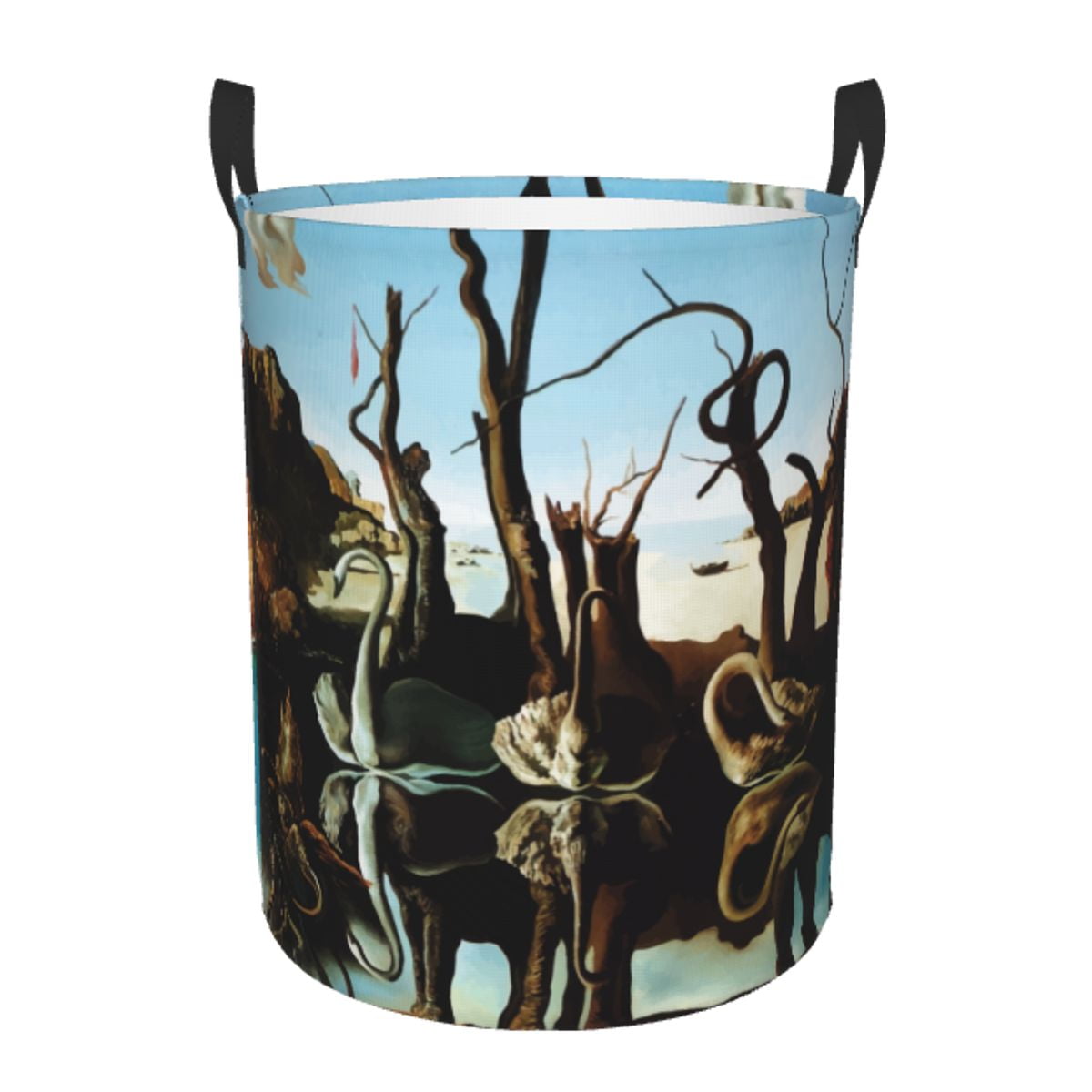 Custom Salvador Dali Painting Art Laundry Basket Foldable Melting Watch ...