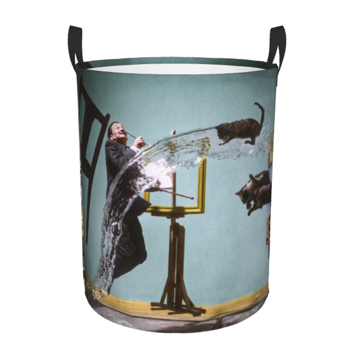 Custom Salvador Dali Painting Art Laundry Basket Foldable Melting Watch ...