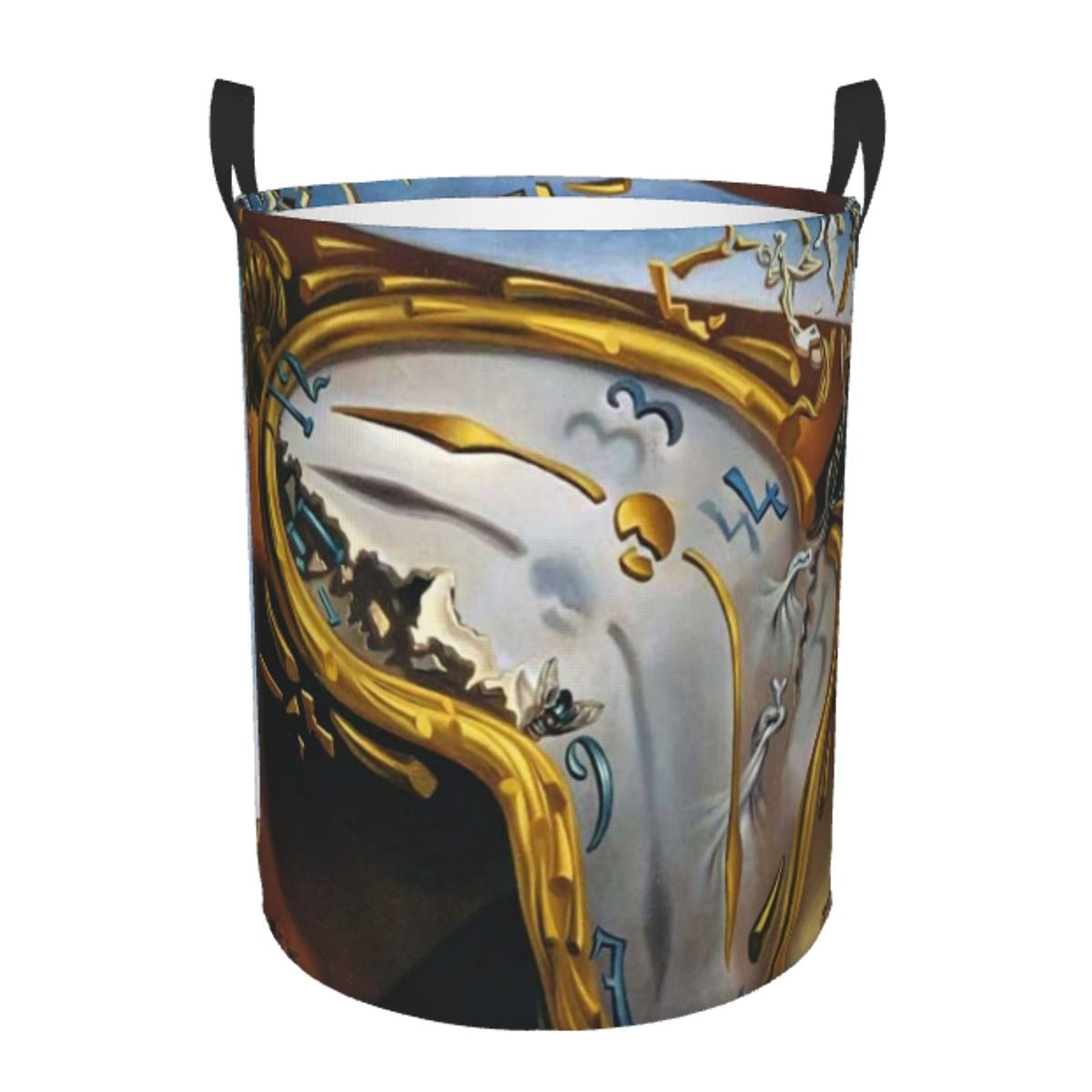 Custom Salvador Dali Painting Art Laundry Basket Foldable Melting Watch ...
