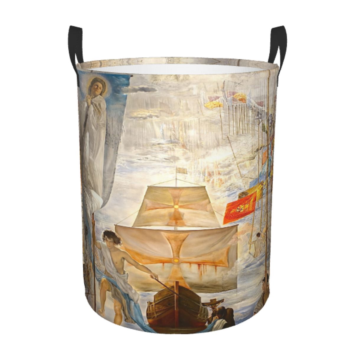 Custom Salvador Dali Painting Art Laundry Basket Foldable Melting Watch ...