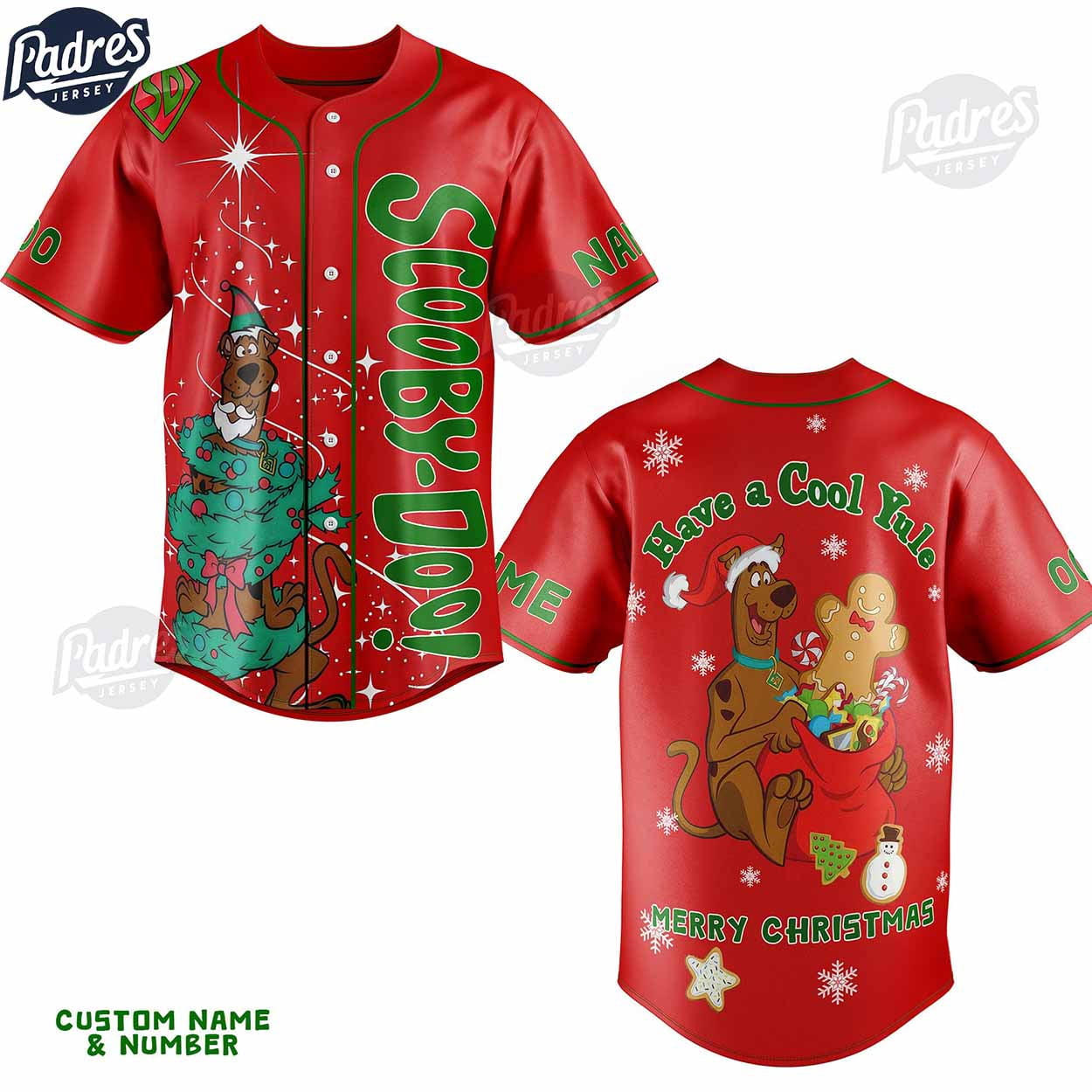 Custom Scooby-Doo Have Cool Yule Merry Christmas Baseball Jersey ...