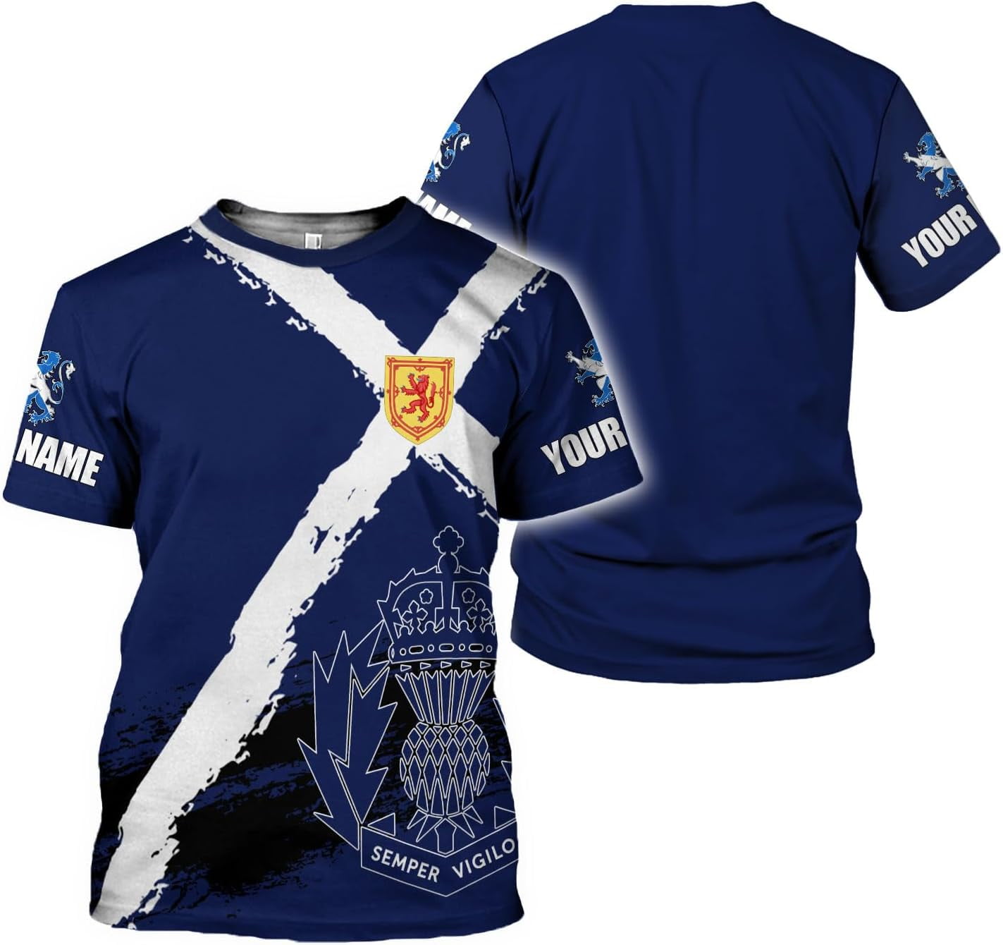 Custom Scotland Shirts for Men Scottish Rampant Lion Scotland Coat of ...