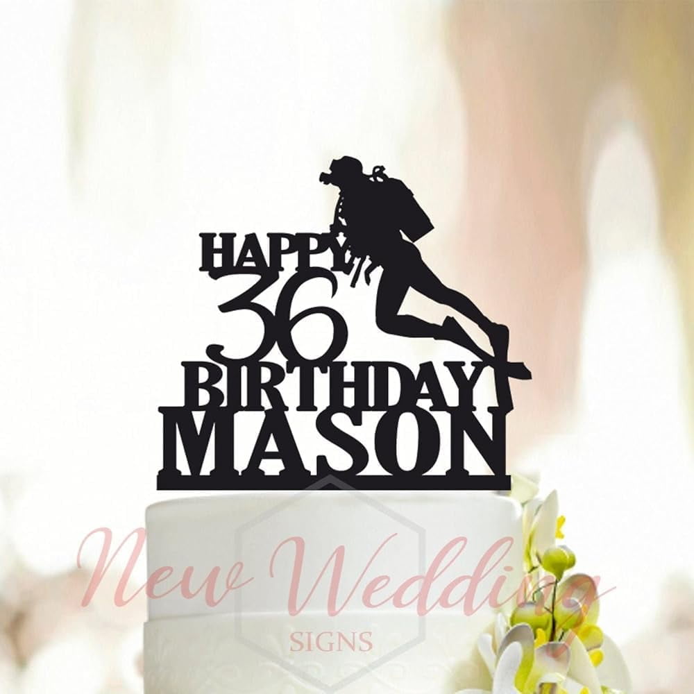 Custom Scuba Diving Cake Topper, Swimming Cake Topper, Cake Topper ...