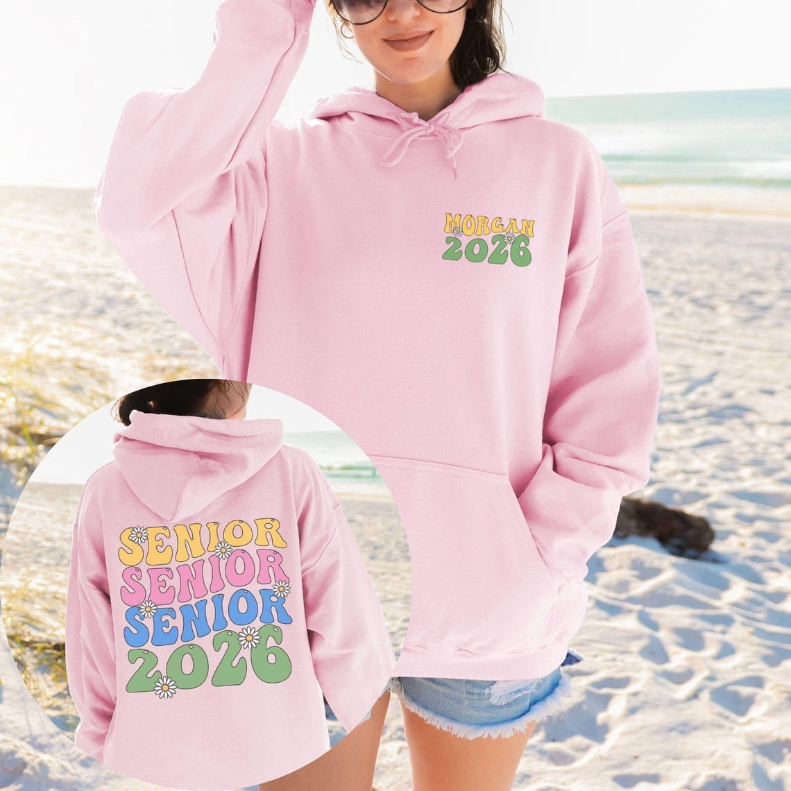 Custom Senior 2026 Hoodie, Beachy Summer Class of 2026 Personalized ...