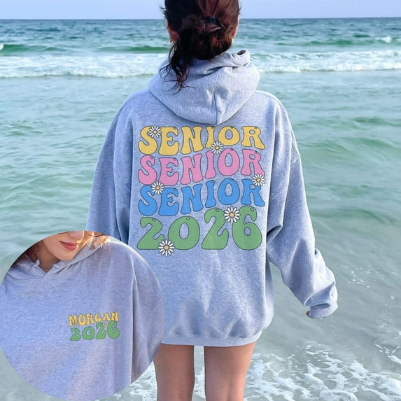 Custom Senior 2026 Hoodie, Beachy Summer Class of 2026 Personalized ...