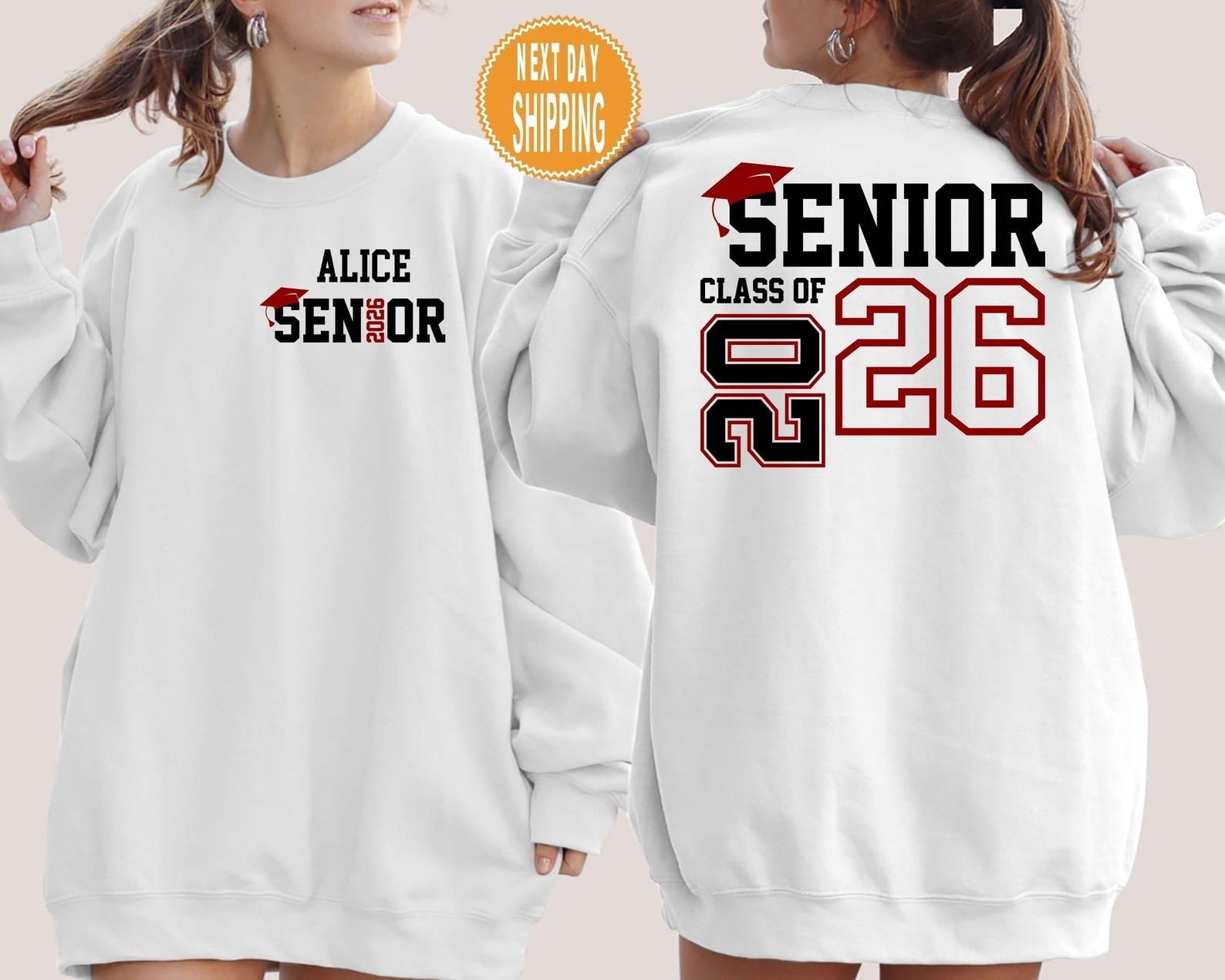 Custom Senior Class of 2026 Sweatshirt, Personalized Graduation ...