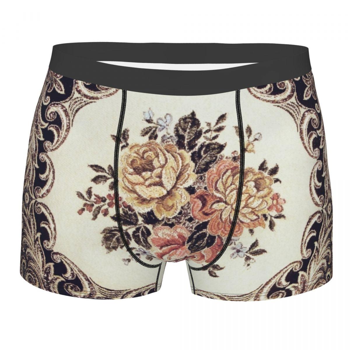 Custom Sexy Luxury Golden European Floral Underwear Baroque Victorian ...