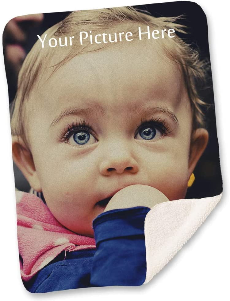 Custom Sherpa Blanket with 3 Photos Personalized Picture Printed Throws ...