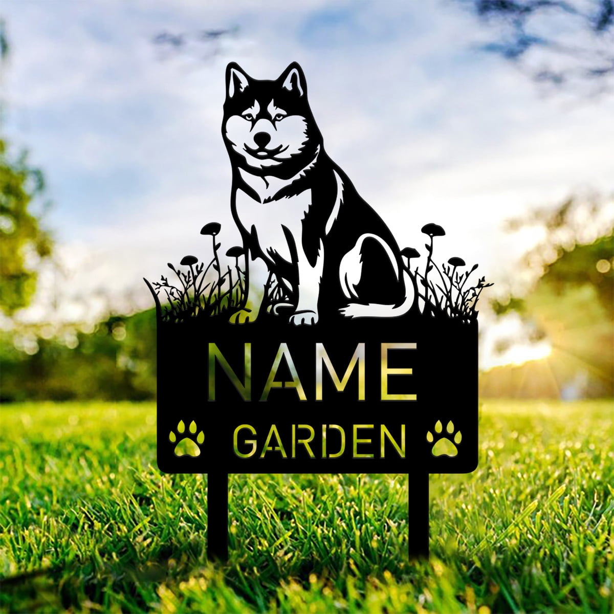 Custom Shiba Inu Dog Metal Memorial Garden Stake Personalized Pet Grave ...