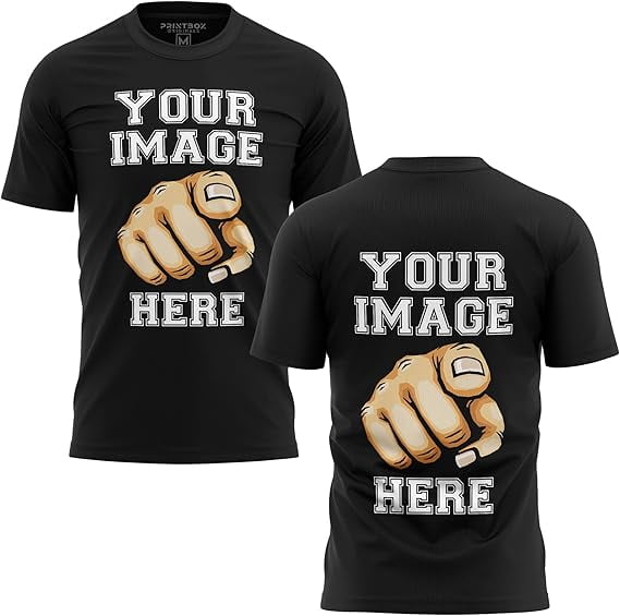 Custom Shirt for Men, ADD Your Image to Front and Back Printing ...