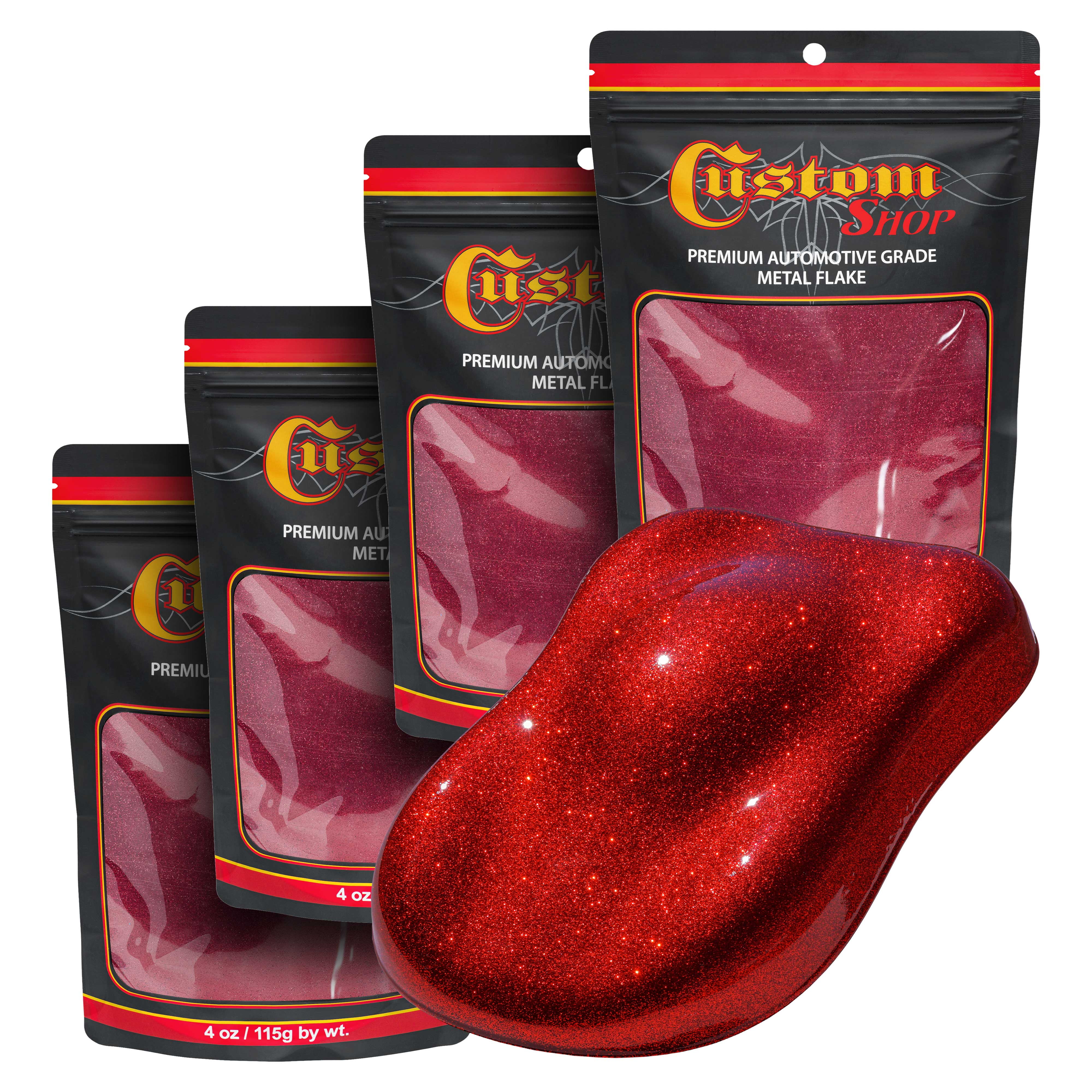 Custom Shop - Fire Red - 1-pound of Medium Metal Flake .008" 200 Micron ...