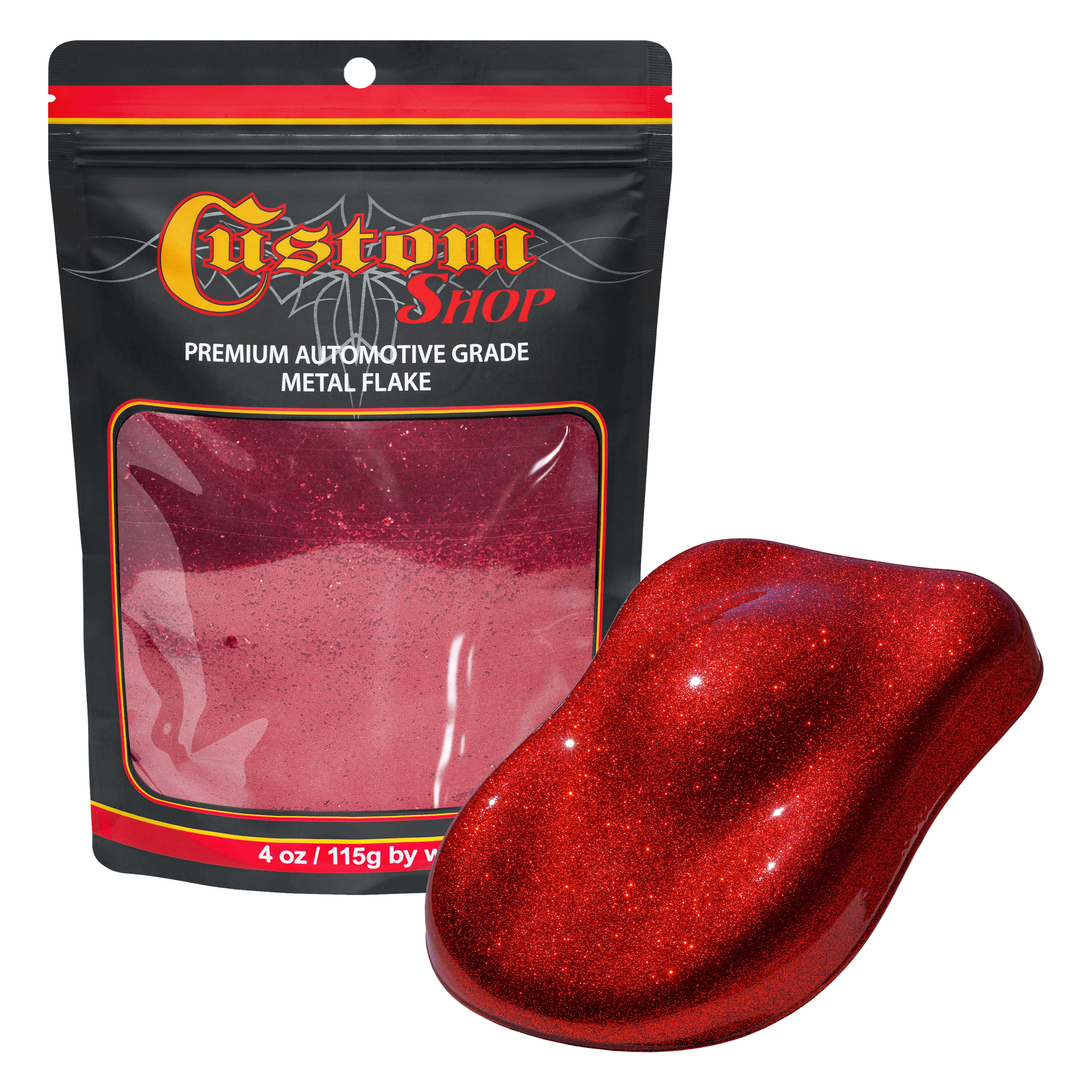 Custom Shop - Fire Red - 4-ounces of Large Metal Flake .025" 625 Micron ...