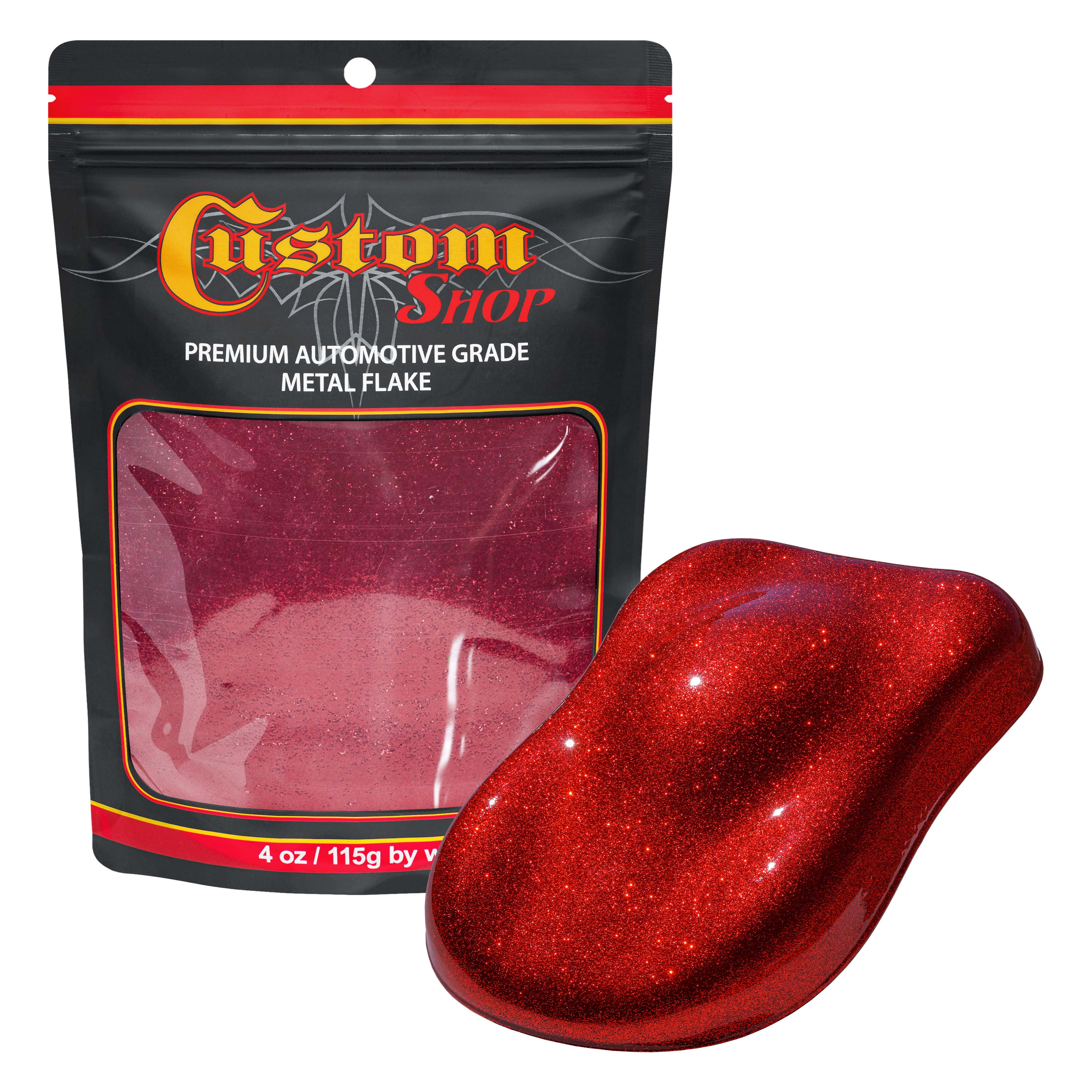 Custom Shop - Fire Red - 4-ounces of Standard Metal Flake .015" 375 ...