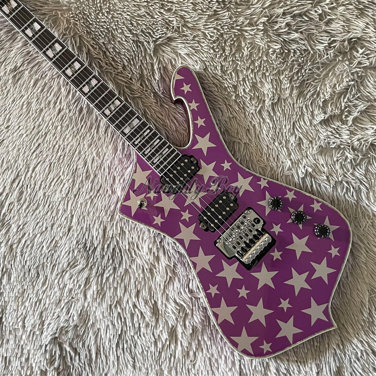 Custom Shop Iceman Electric Guitar Metallic Purple Silver Star Chrome ...