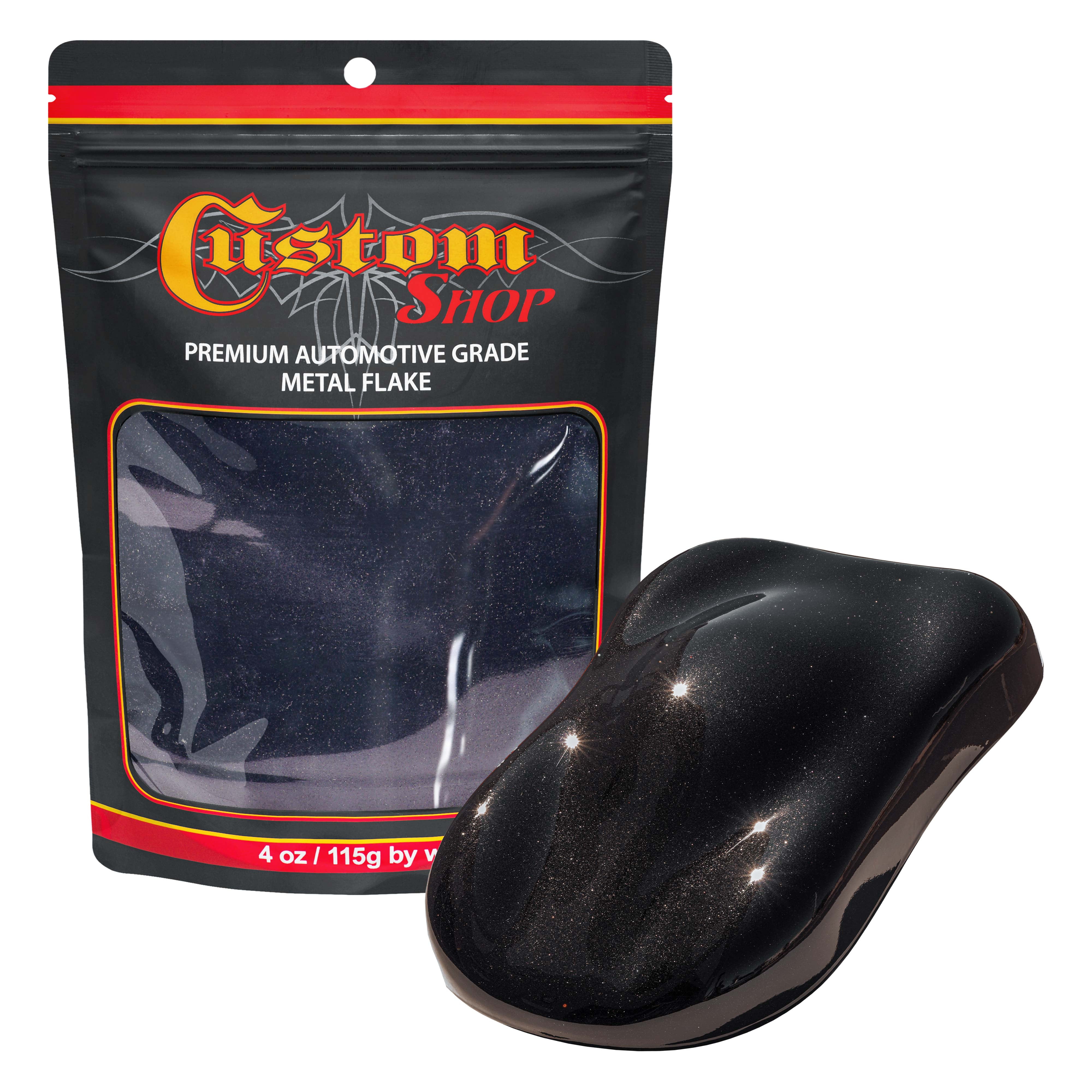 Custom Shop - Jet Black - 4-ounces of Medium Metal Flake .008" 200 ...
