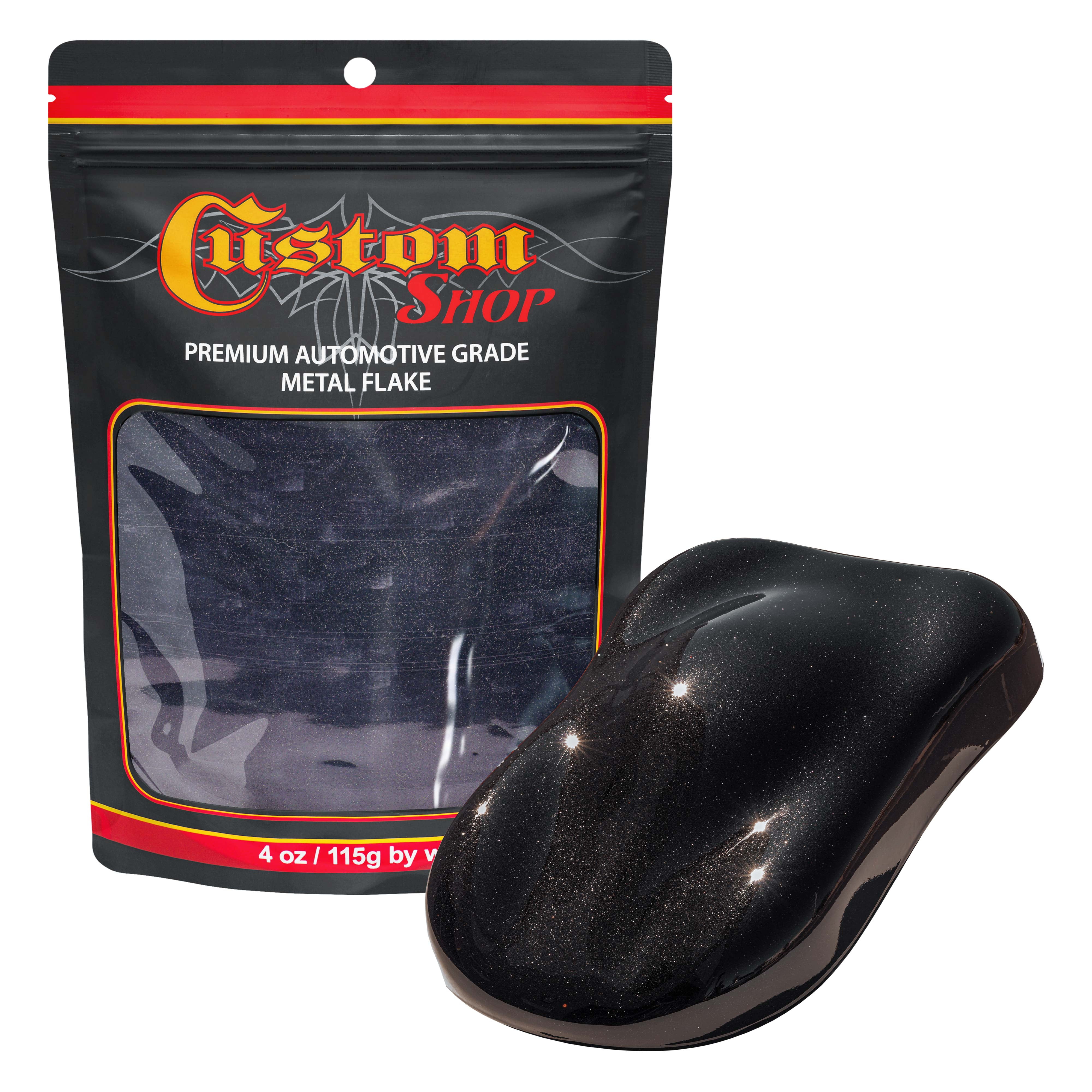 Custom Shop - Jet Black - 4-ounces of Micro Metal Flake .004" 100 ...