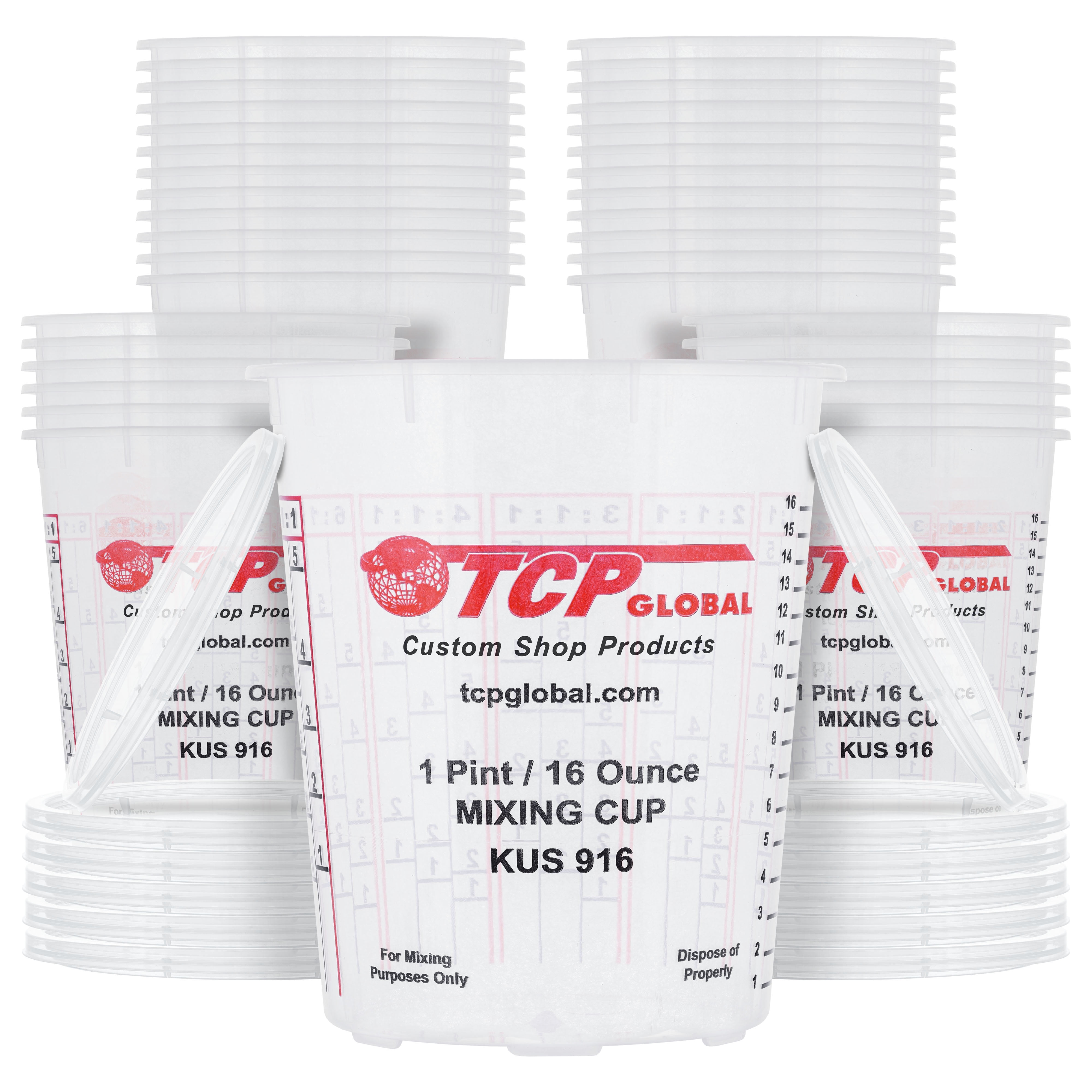 Custom Shop/TCP Global, 36-Pack Mix Cups - 16-Oz Volume Paint & Epoxy ...