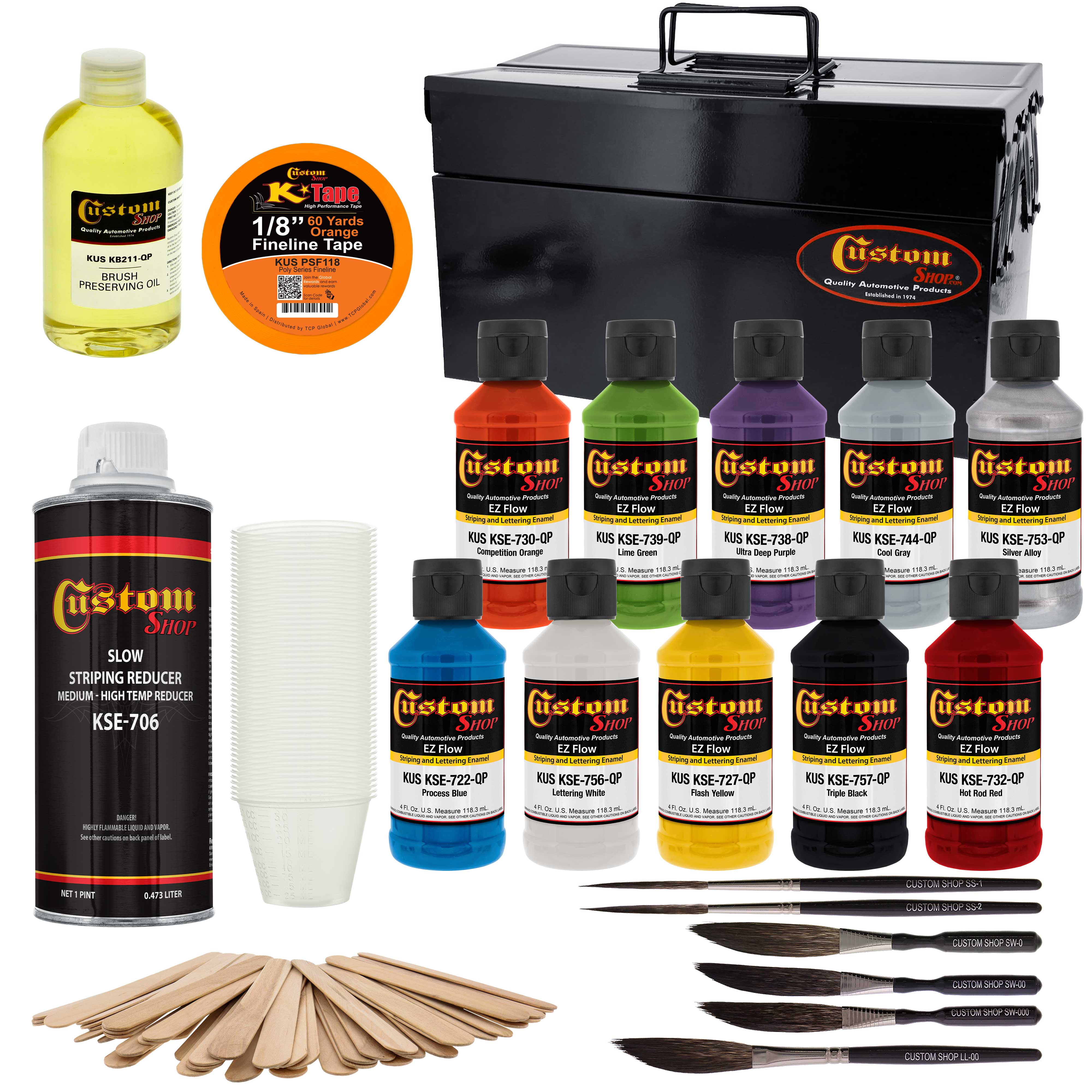 Custom Shop Pinstriping Ultimate Box Kit with Storage Box - 10-4 Ounce ...