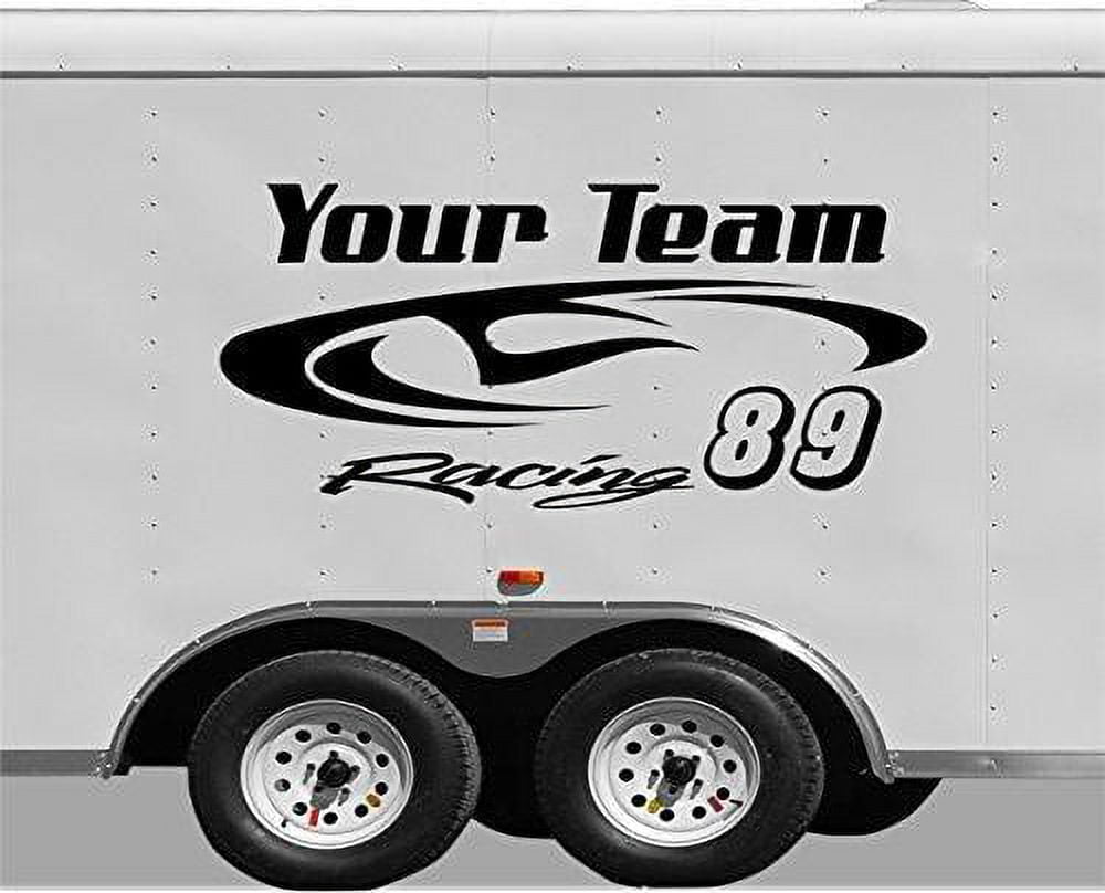 Custom Sign Your Team Name Racing Trailer Decals Stickers Mural ...