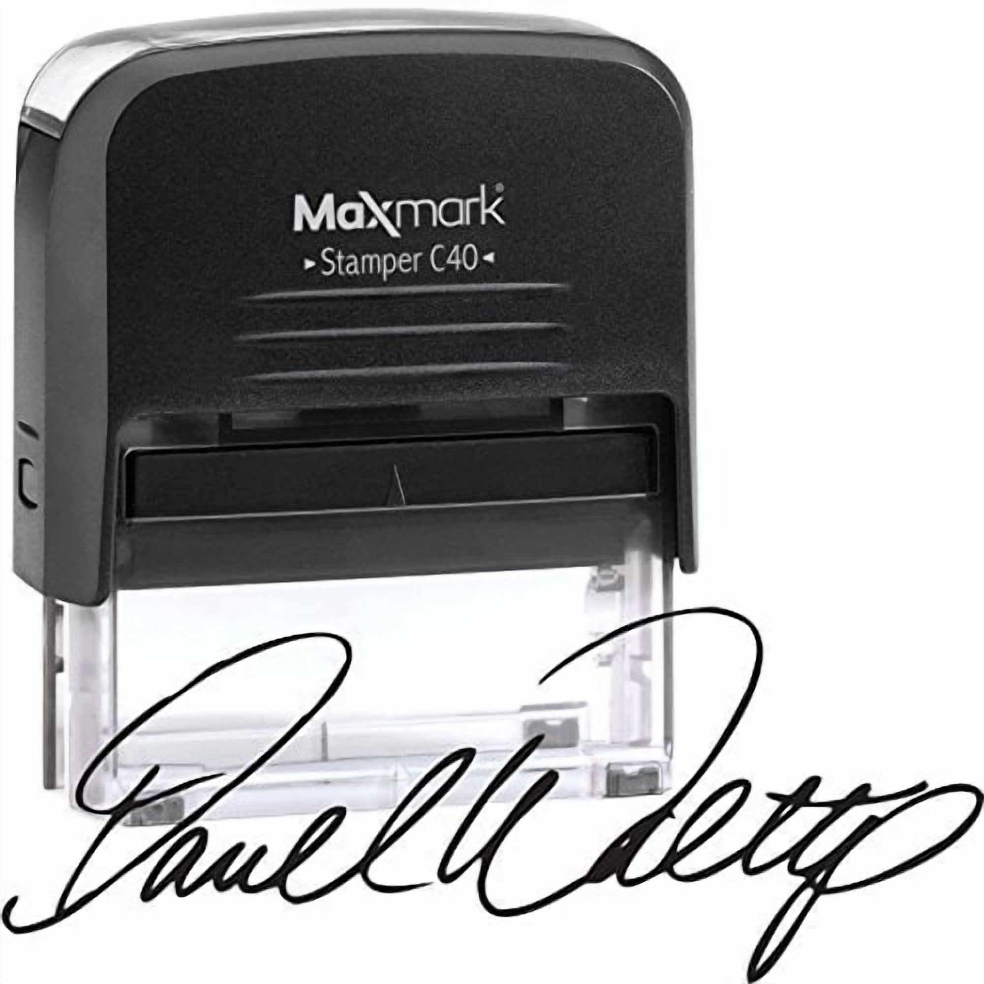 Custom Signature Stamp - Large Size Self-Inking Stamp Customized with ...