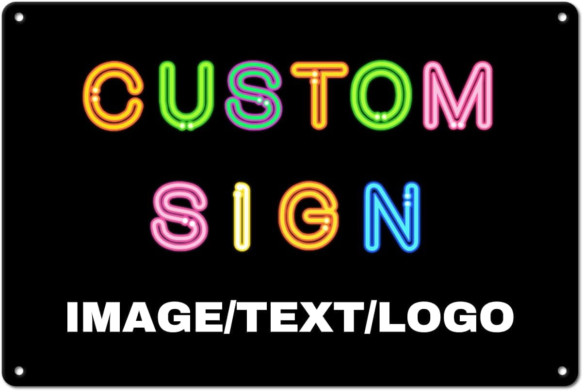 Custom Signs Outdoor Metal Sign - 12 x 8 Personalized Aluminum Rust ...