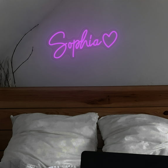 Custom Single-row Heart-shaped LED Neon Lights-Customized Names, Wall ...