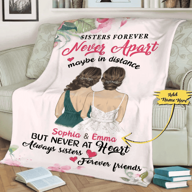 Custom Sisters Blanket, Best Sister Gift, Sister Moving Away Quilt ...
