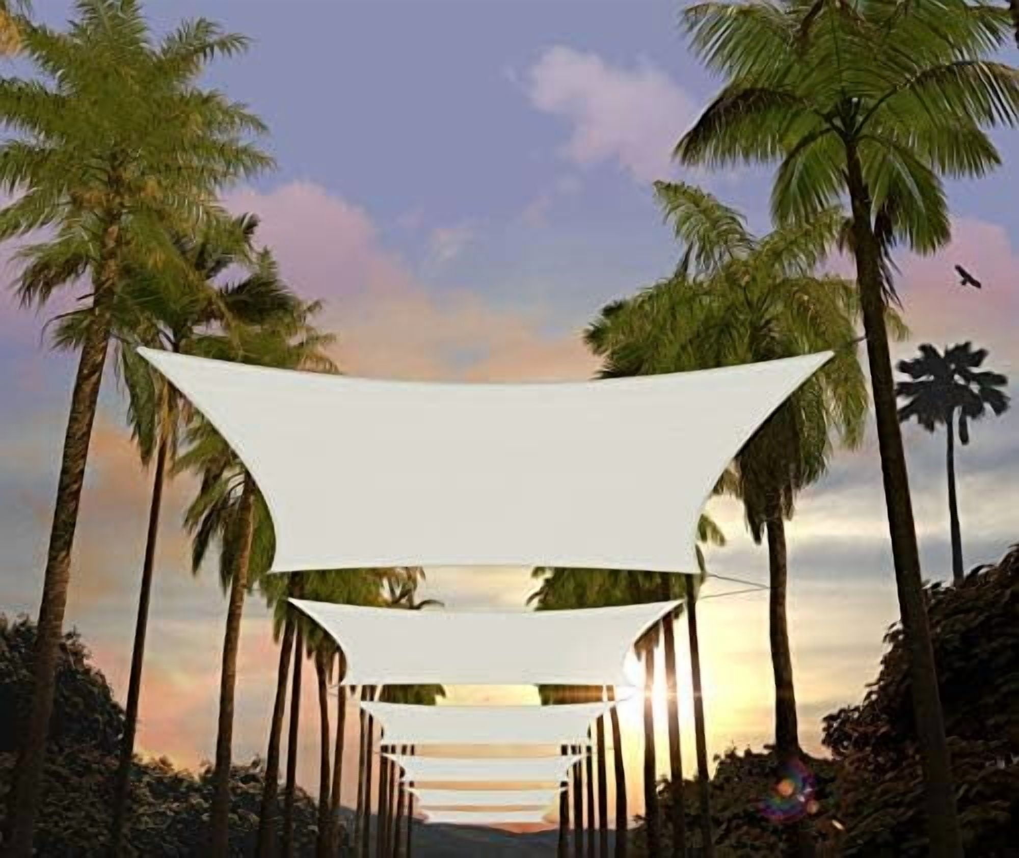 Custom Size 10' x 19' White Rectangle Square Sun Shade Sail Order to ...