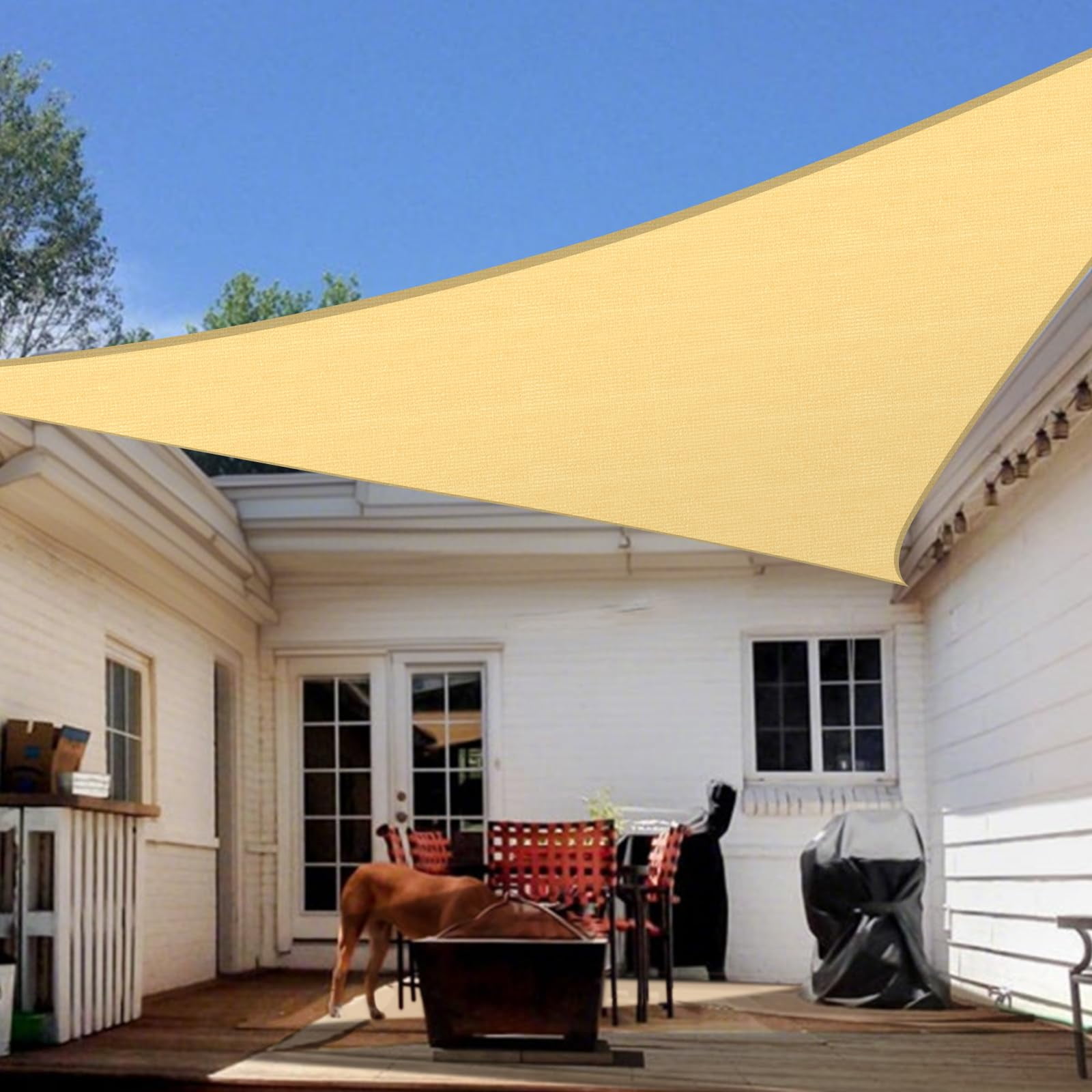 Custom Size 11x11x11ft White Triangle Sun Shade Sail for Canopy Awning ...