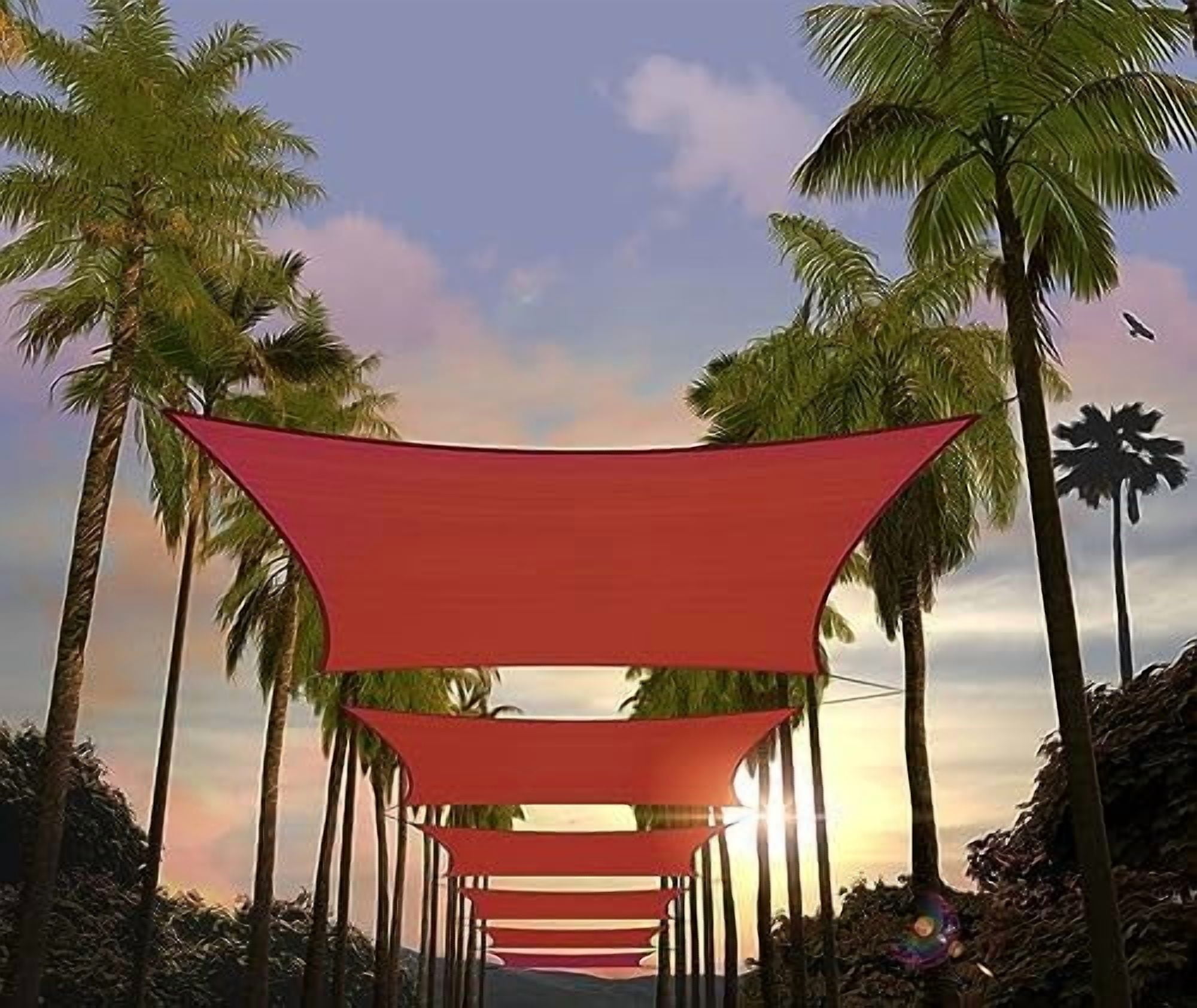 Custom Size 13' x 18' Red Rectangle Square Sun Shade Sail Order to Make ...
