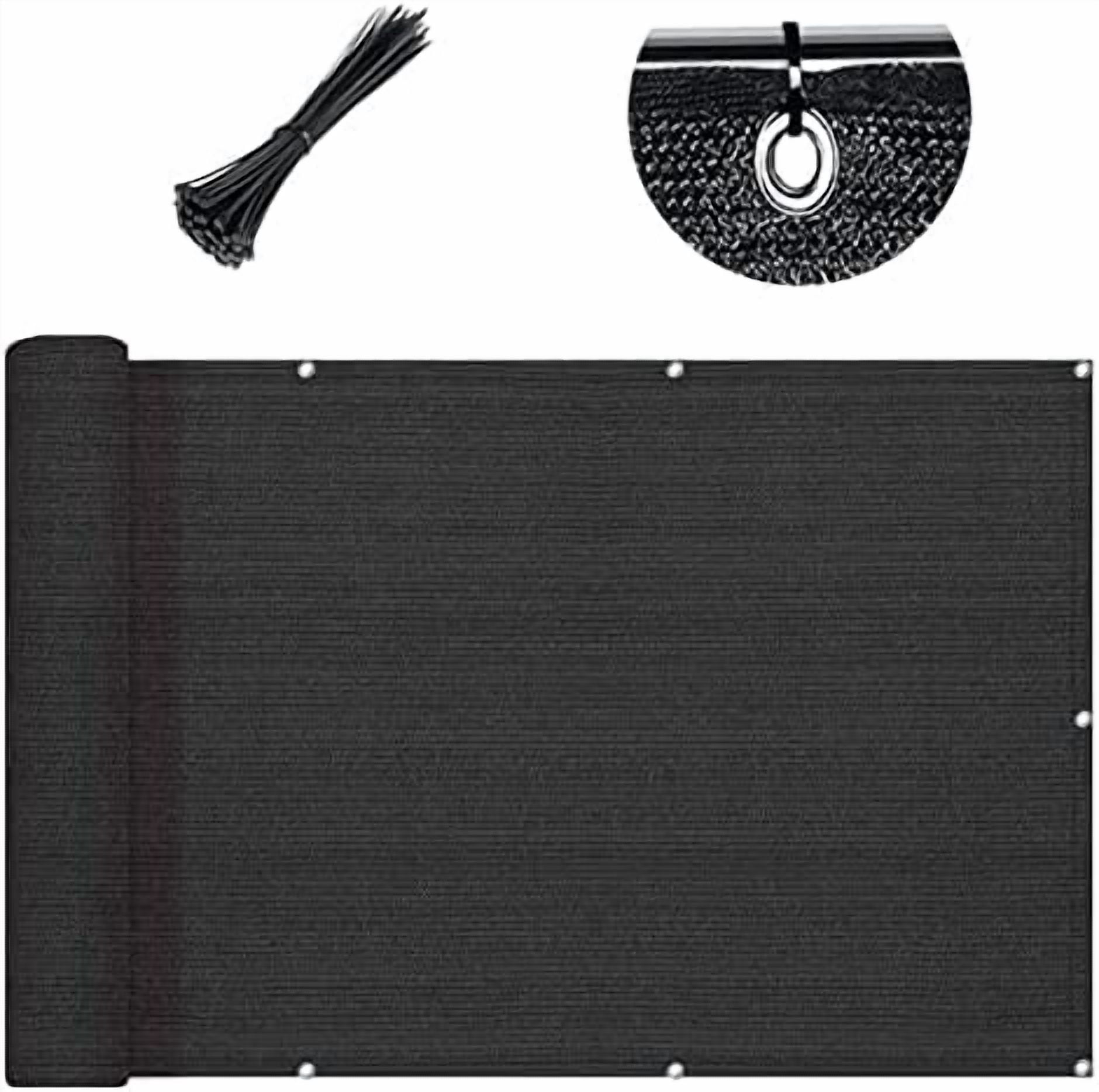 Custom Size 2.5'x35' Black Fence Covering Privacy Screen Windscreen ...