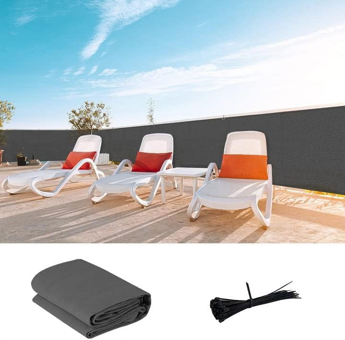 Custom Size 2'6''x31' Charcoal Balcony Privacy Screen,UV Block Privacy ...