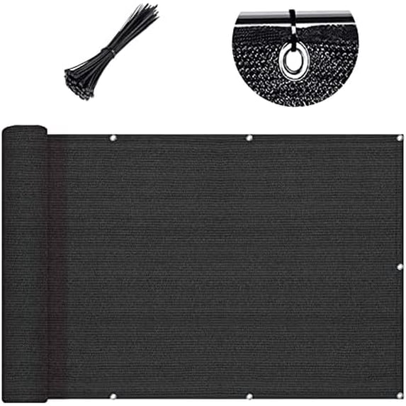 Custom Size 3.3'x3' Black Fence Covering Privacy Screen Windscreen with ...