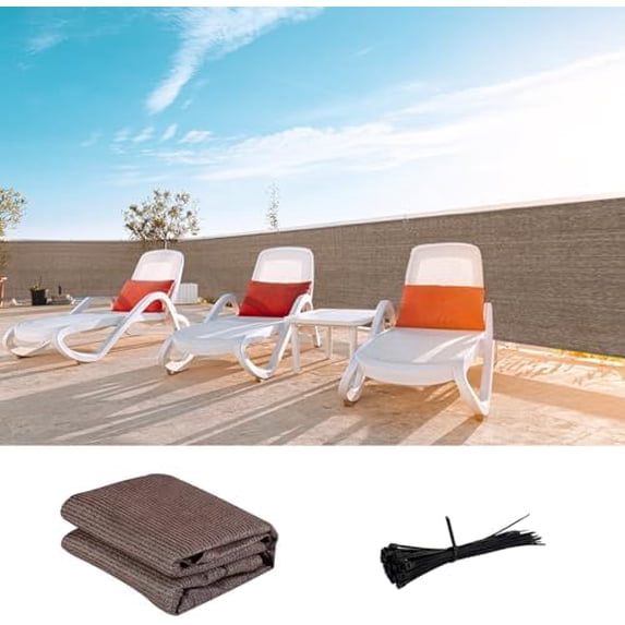 Custom Size 3.3'x5' Brown Balcony Privacy Screen,UV Block Privacy Fence ...