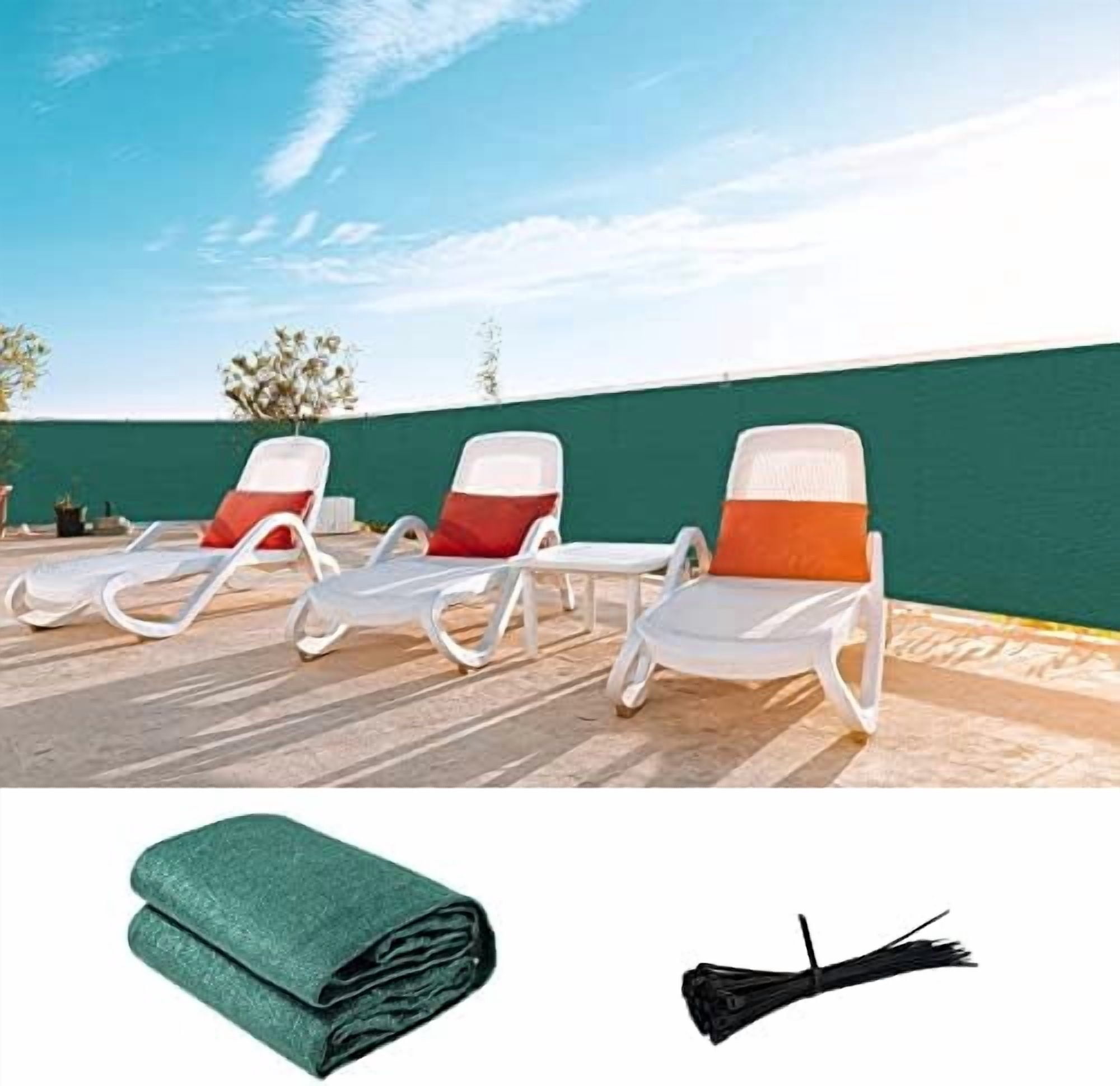 Custom Size 3'x17' Dark Green Balcony Privacy Screen,UV Block Privacy ...