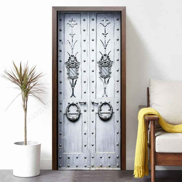 Custom Size 3D Door Mural Sticker Adhesive Vinyl Bridge Forest Sea ...