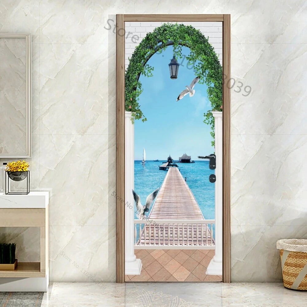 Custom Size 3D Staircase Steps Door Stickers Self Adhesive Waterproof ...